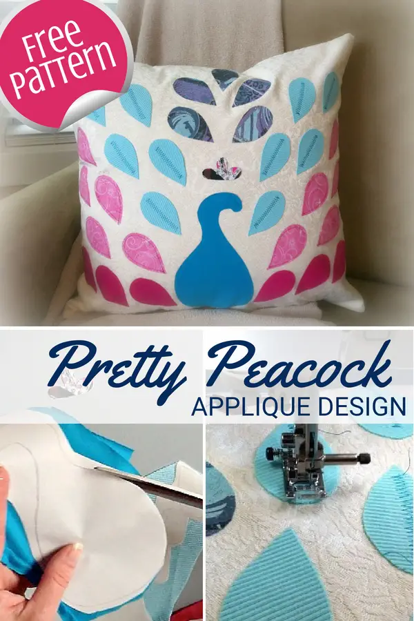 Pretty Peacock Pillow | Free Pattern - Sewing With Scraps