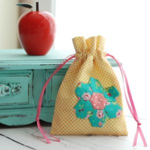 Embellished Drawstring Pouch - Sewing With Scraps