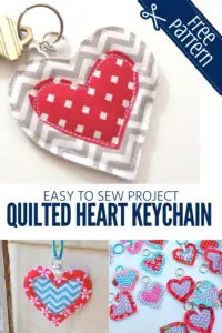 Quilted Heart Keychains - Sewing With Scraps