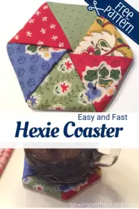 Easy Hexie Coasters | Free Pattern - Sewing With Scraps