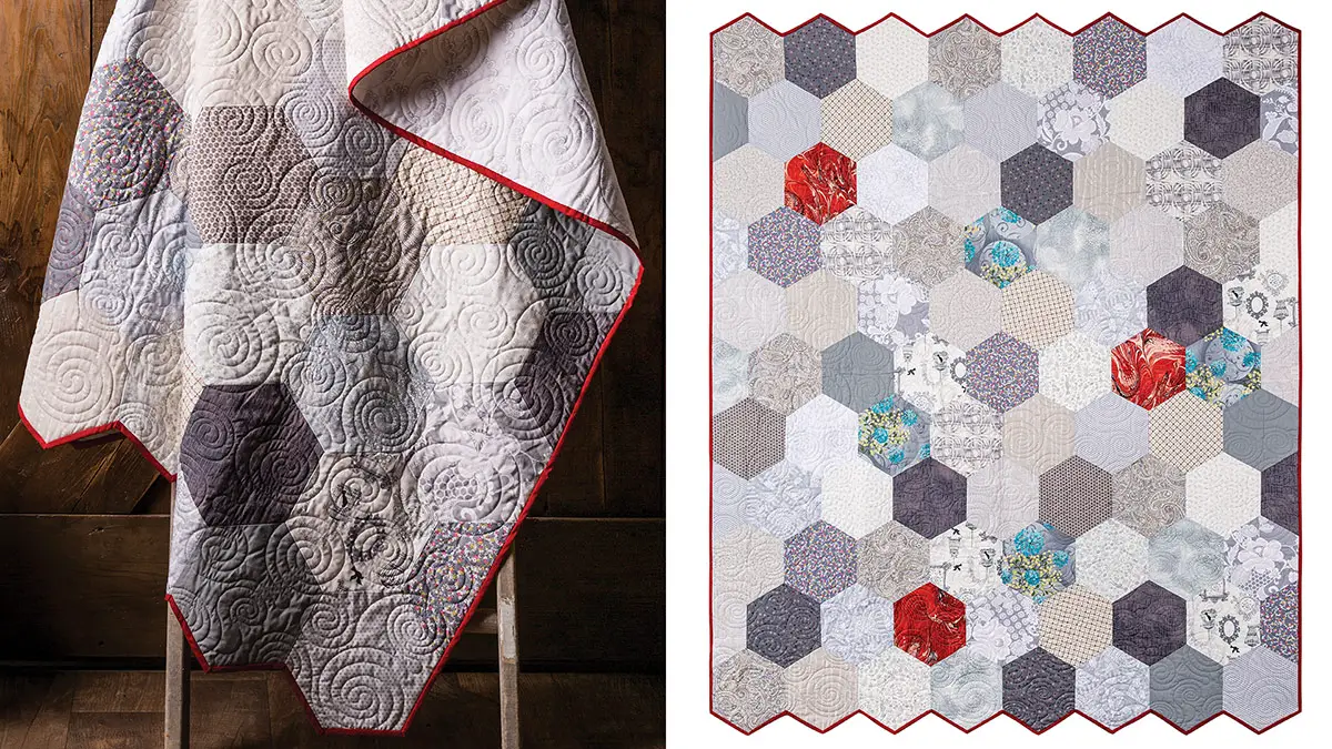 Chicken Wire Hexie Quilt - Sewing With Scraps