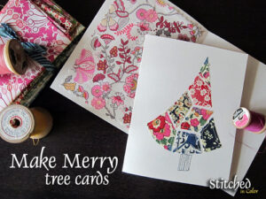 DIY Merry Tree Cards - Sewing With Scraps