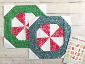 Handmade with Love | Peppermint Present Quilt Block - Sewing With Scraps