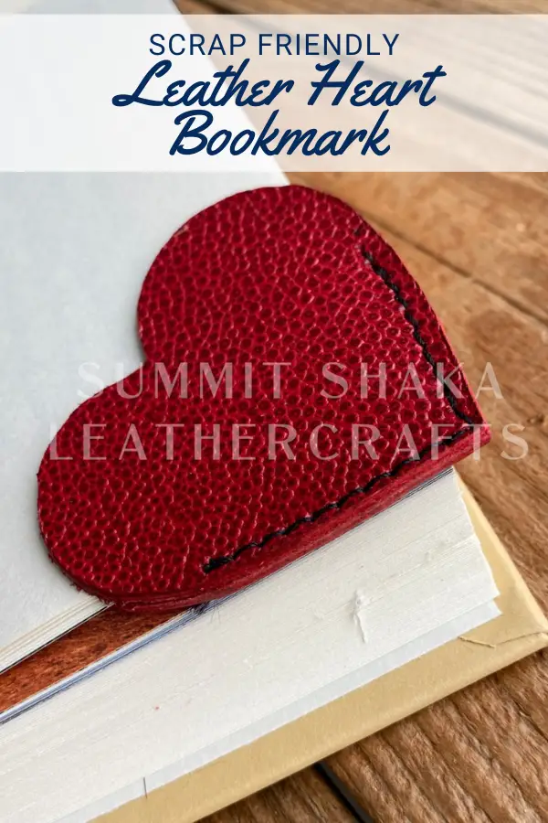 Leather Heart Corner Bookmark - Sewing With Scraps