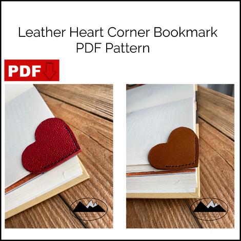 Leather Heart Corner Bookmark - Sewing With Scraps