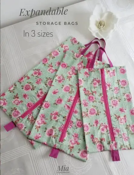 DIY Expandable Storage Bag in 3 Sizes - Sewing With Scraps