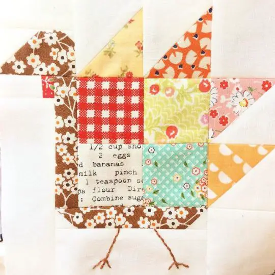 Tom Turkey Placemat and Quilt Block - Sewing With Scraps