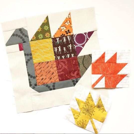 Tom Turkey Placemat and Quilt Block - Sewing With Scraps