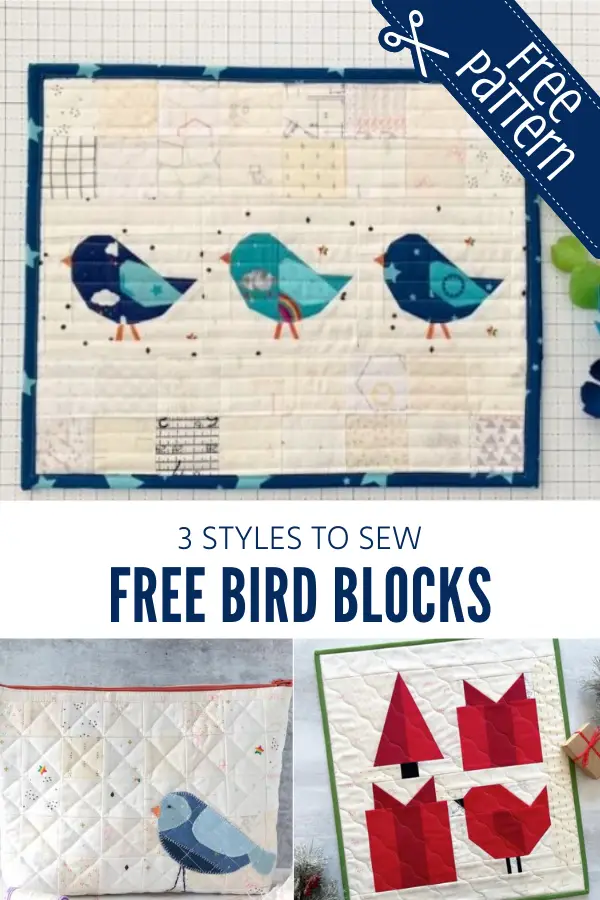 Bird Block 3 Ways - Sewing With Scraps