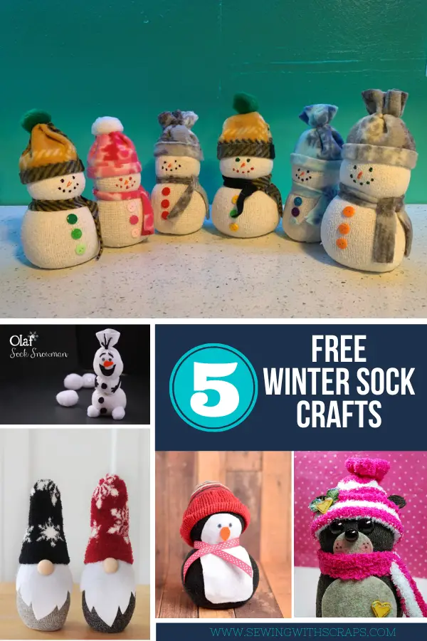 5 DIY Sock Winter Crafts - Sewing With Scraps