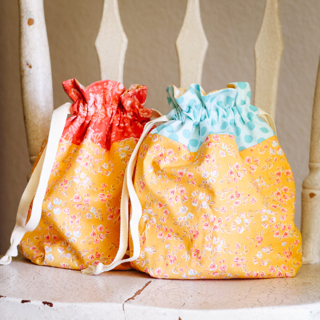 Lined Drawstring Bag Tutorial - Sewing With Scraps